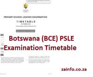 BCE JCE Examination Timetable 2025-2026 - ZA INFO